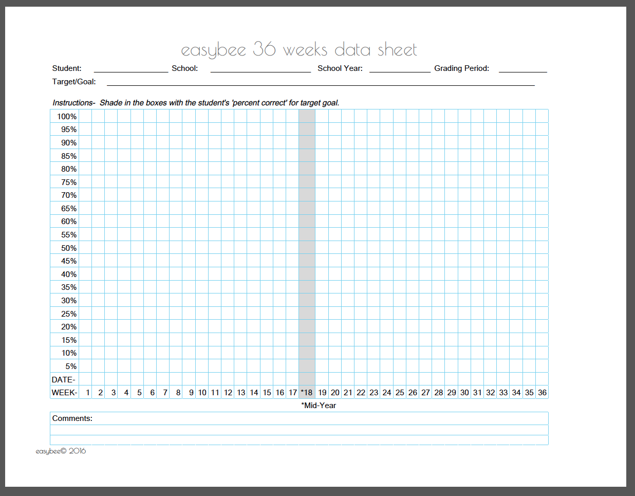 school data collection sheet