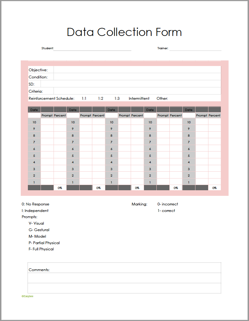 EASYBEE DATA COLLECTION FORM FREEBIE GDOC (EDITABLE) - Easybee